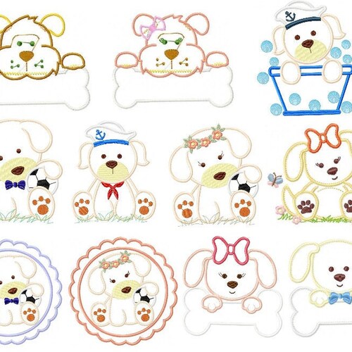 Dogs Embroidery Designs Dog Embroidery Design Machine - Etsy