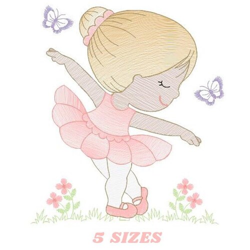 Ballerina Machine Embroidery Designs Girl Embroidery Design - Etsy