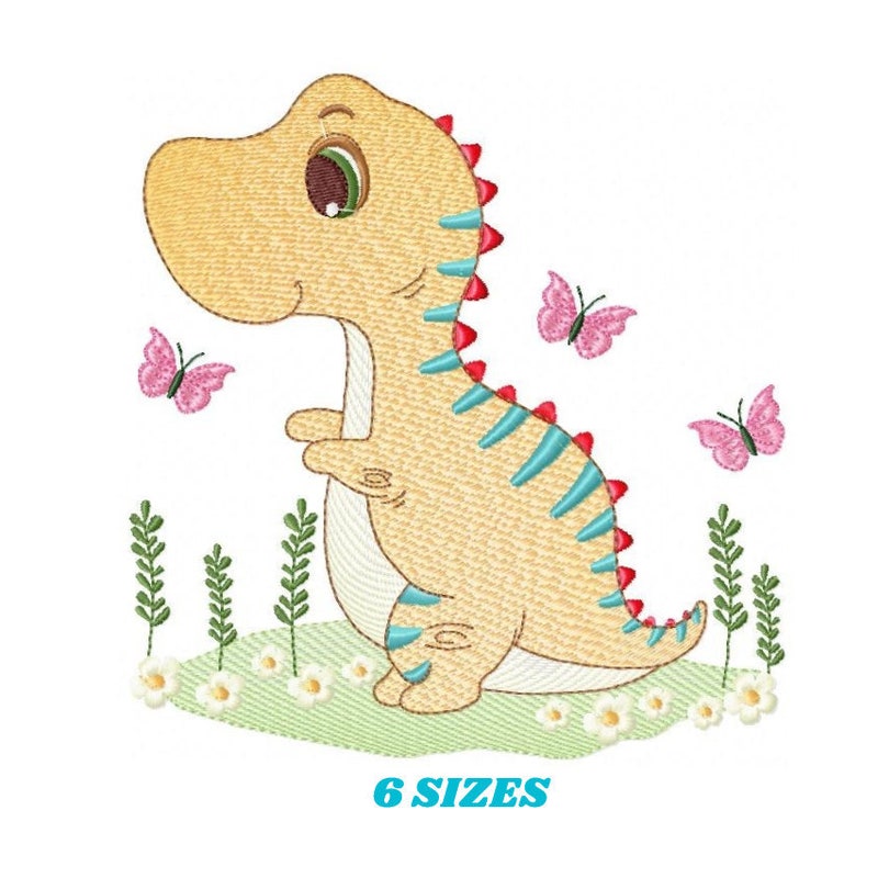 Dinosaur Embroidery Design - Etsy