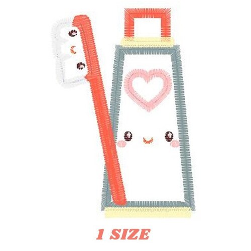 Tooth Embroidery Designs Toothpaste Embroidery Design - Etsy