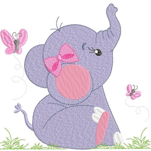 Baby Elephant Machine Embroidery Design Embroidery Elephant - Etsy