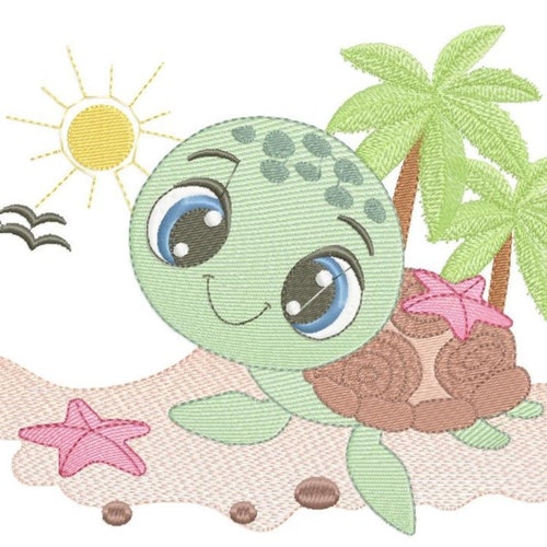 Turtle Embroidery Design Animal Embroidery Designs Machine - Etsy