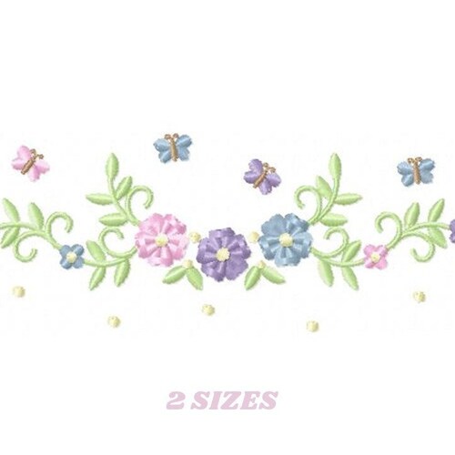 Frame Flowers Machine Embroidery Design Flower Wreath - Etsy