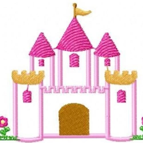 Castle Applique Embroidery Design Princess Castle Machine - Etsy