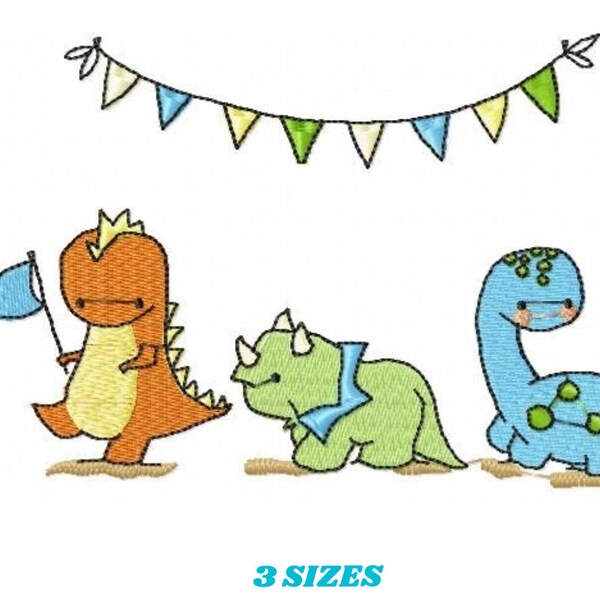 Birthday Dinosaur Embroidery Designs - Etsy
