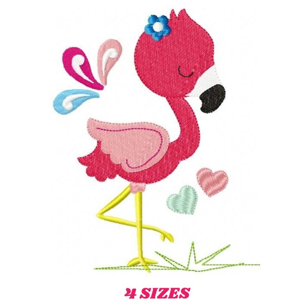 Flamingo Embroidery - Etsy