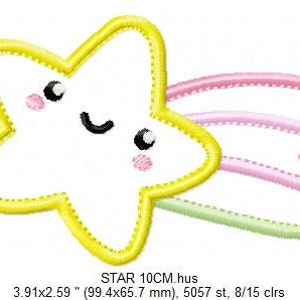 Shooting Star Embroidery Designs Rainbow Embroidery Design Machine ...