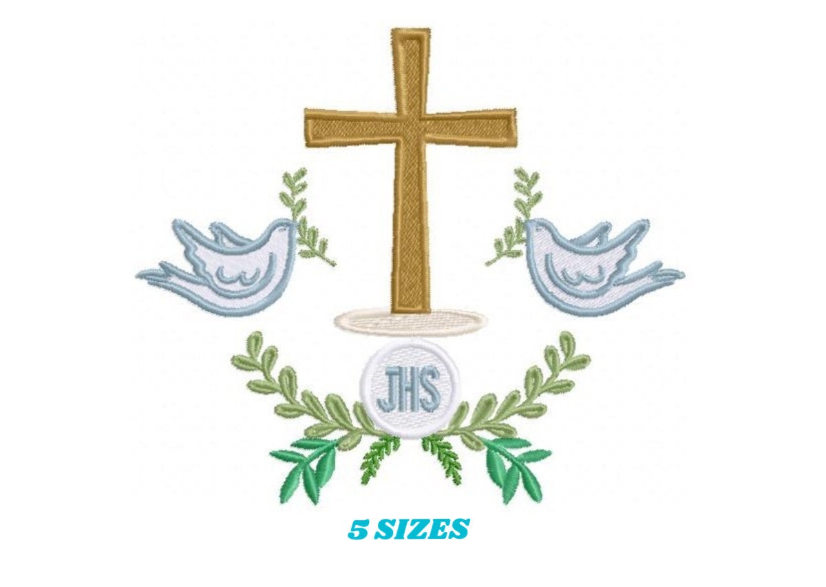 MACHINE EMBROIDERY DESIGN fashion cross Catholic Embroidery Craft ...