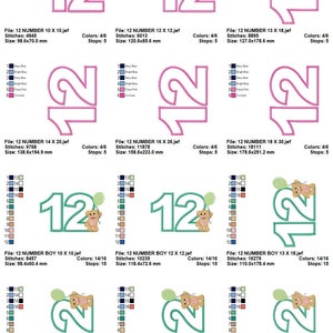 Numbers Embroidery Designs Set - Number Applique Design - Birthday ...