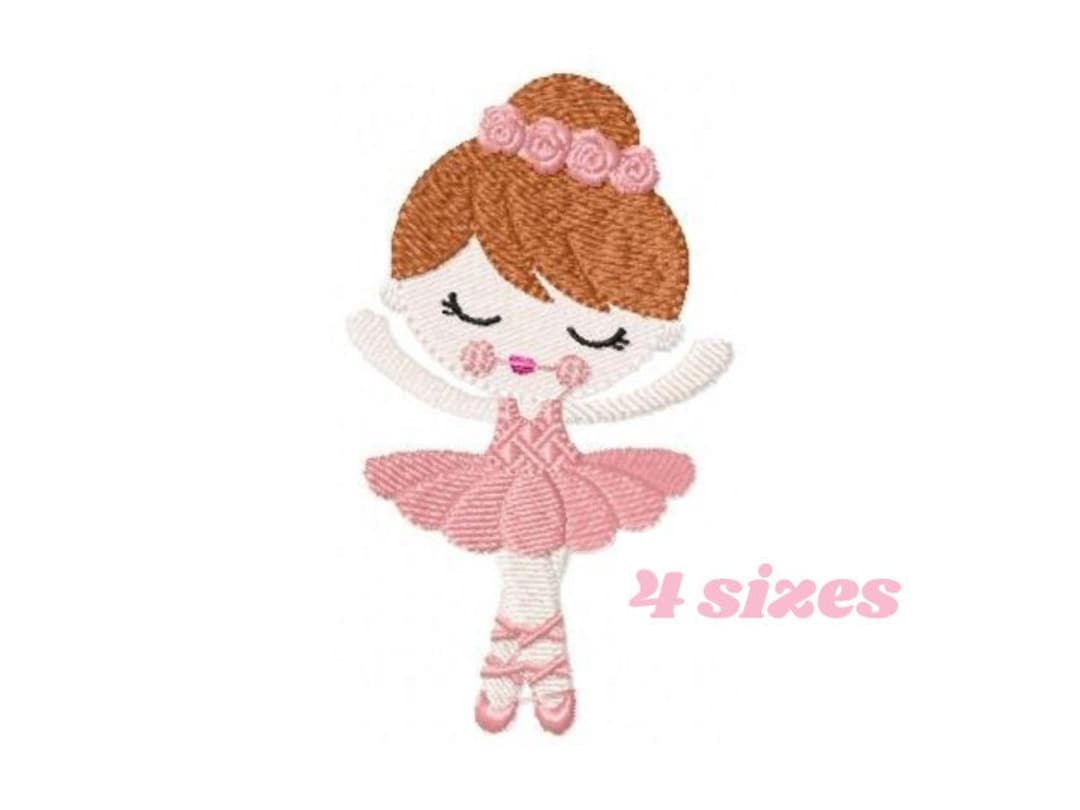 Ballerina Embroidery Designs - Ballet Dancer With Pink Tutu Machine ...