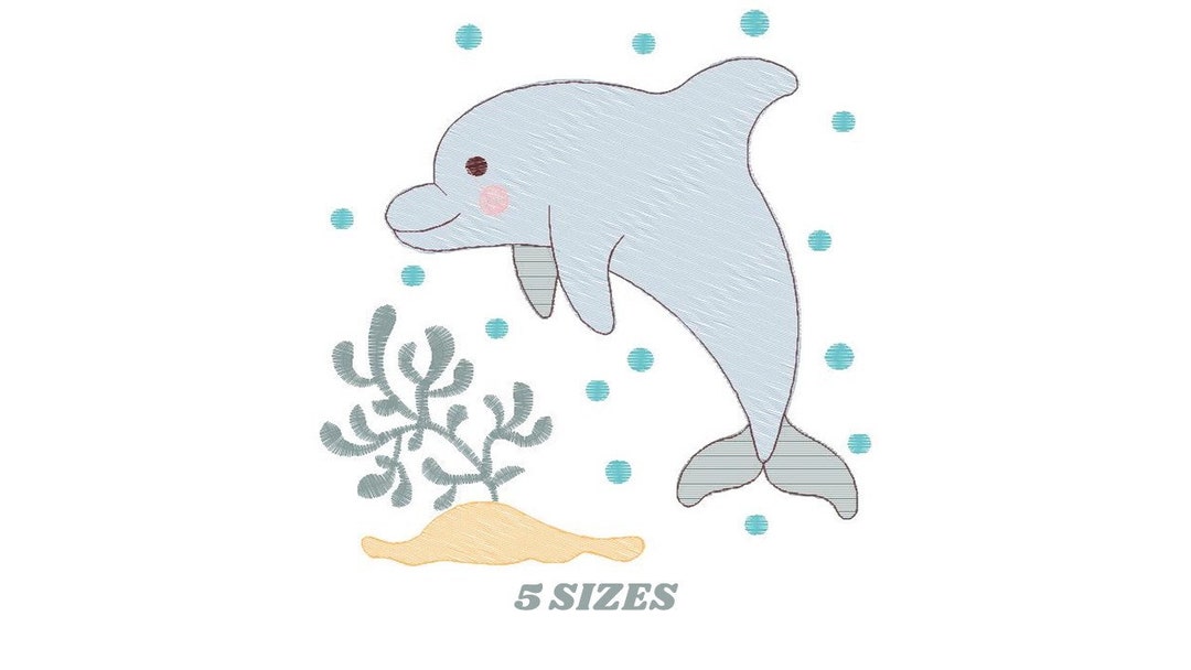 Dolphin Embroidery Designs - Ocean Fish Machine Embroidery Pattern ...