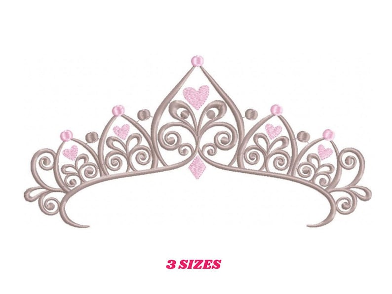 Crown Embroidery Designs Princess Crown Embroidery Design - Etsy