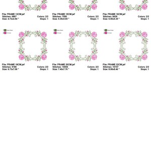 Roses Monogram Frame Embroidery Designs - Flower Square Shape Machine ...