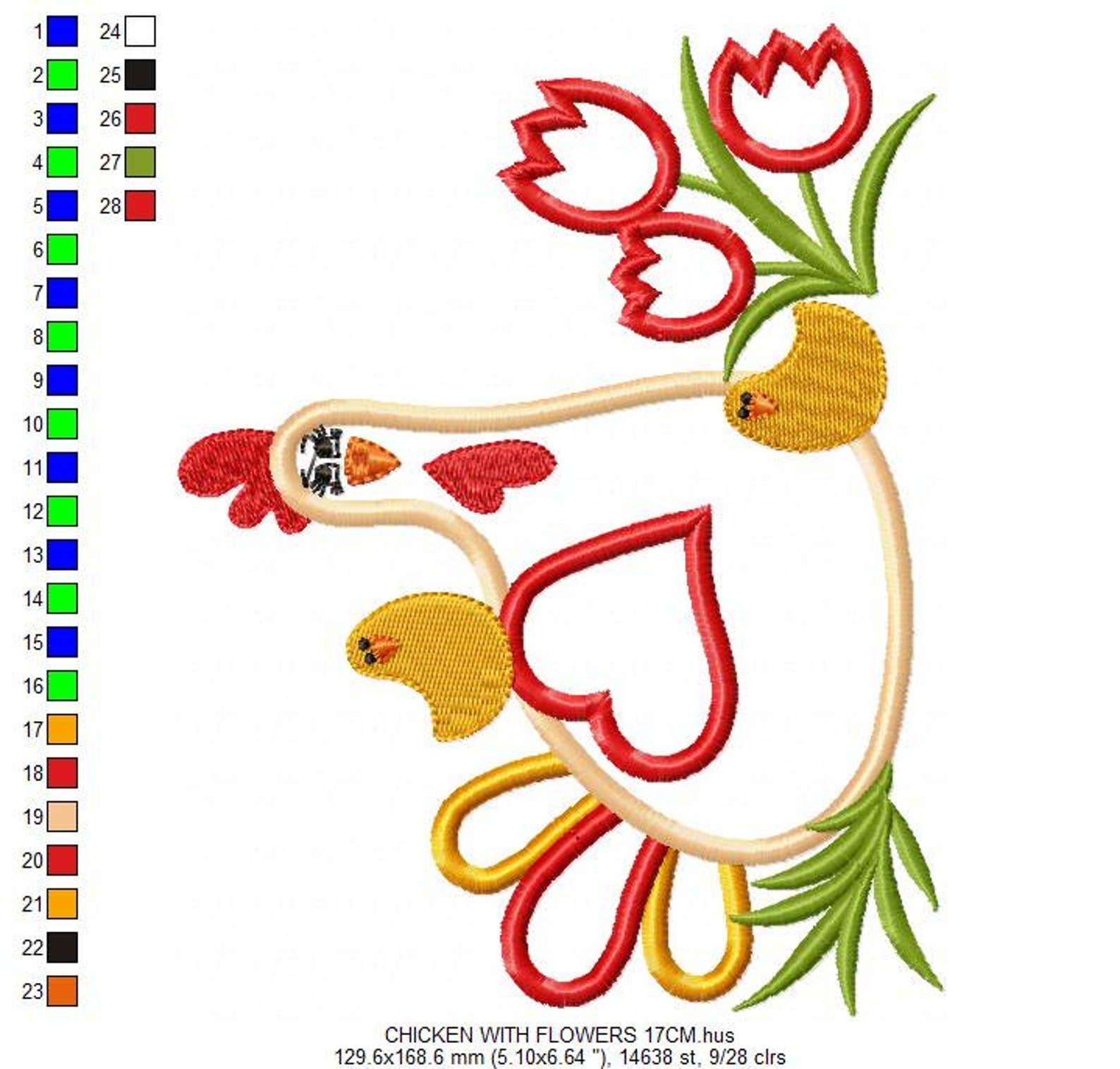 Chicken Embroidery Designs Farm Embroidery Design Machine Embroidery ...