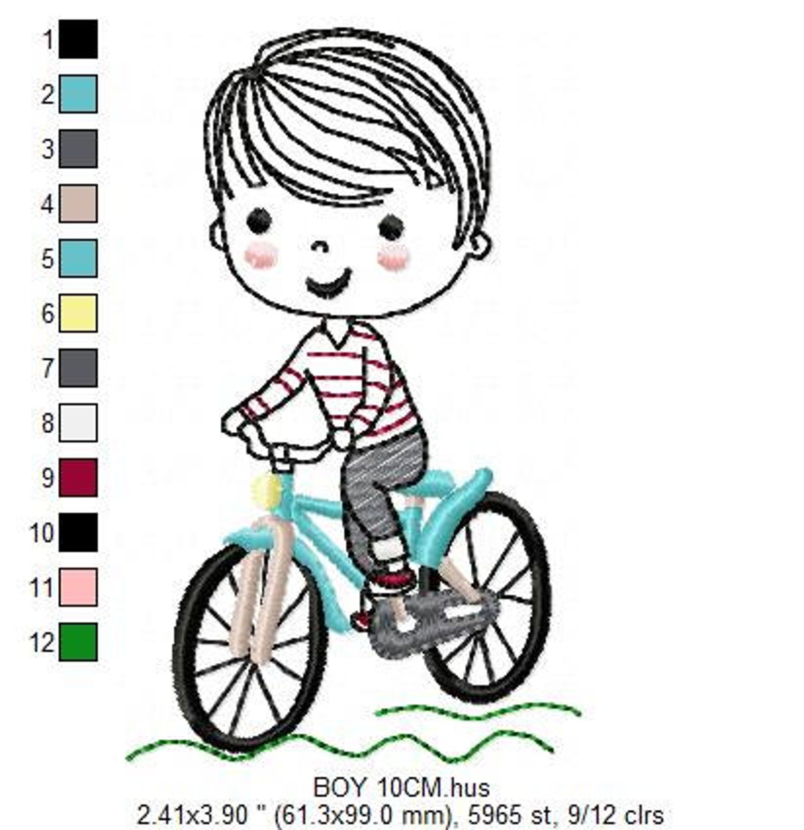 Boy With Bike Embroidery Designs - Baby Boy Embroidery Design Machine ...