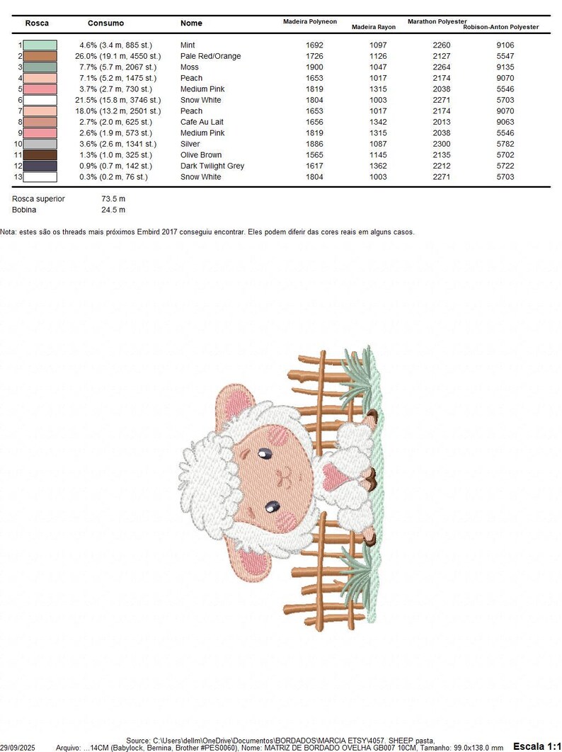 Sheep Embroidery Design - Farm Animal Lamb Machine Embroidery Pattern ...