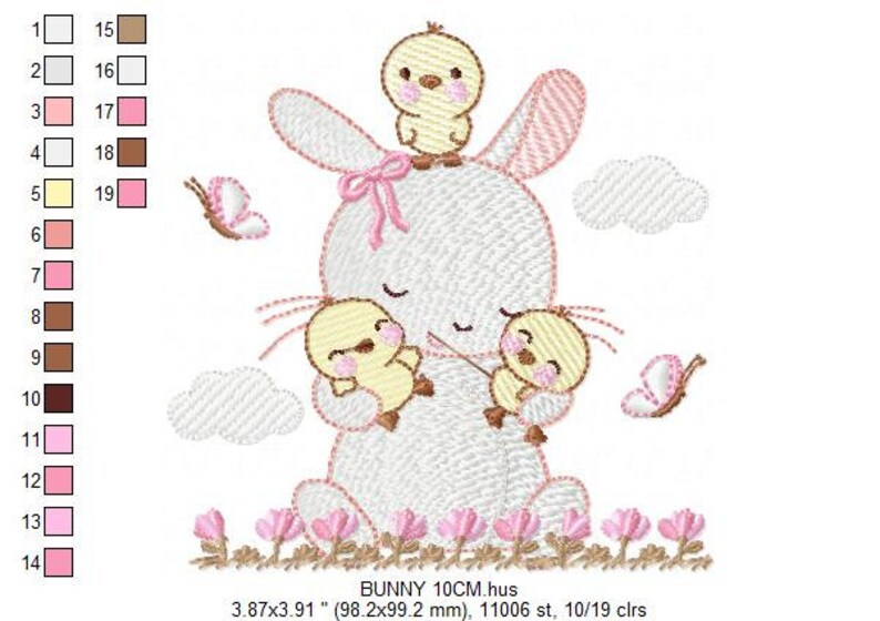 Bunny Embroidery Design Rabbit Embroidery Designs Machine - Etsy