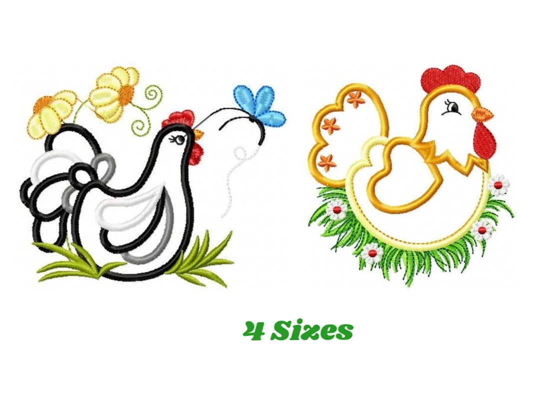 Chicken Embroidery Designs - Rooster Embroidery Design Machine ...