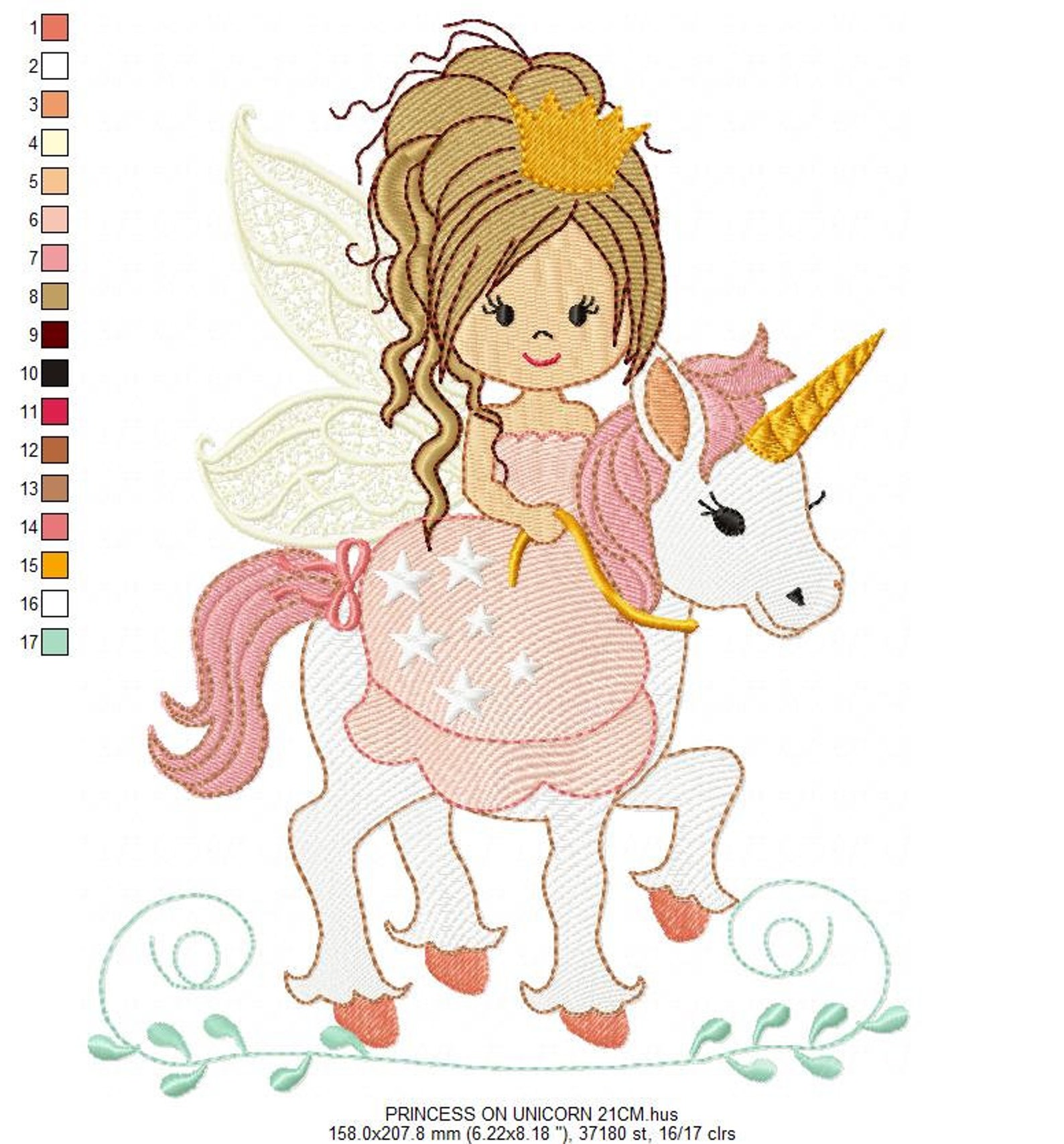 Fairy Embroidery Designs Fairy With Unicorn Embroidery - Etsy