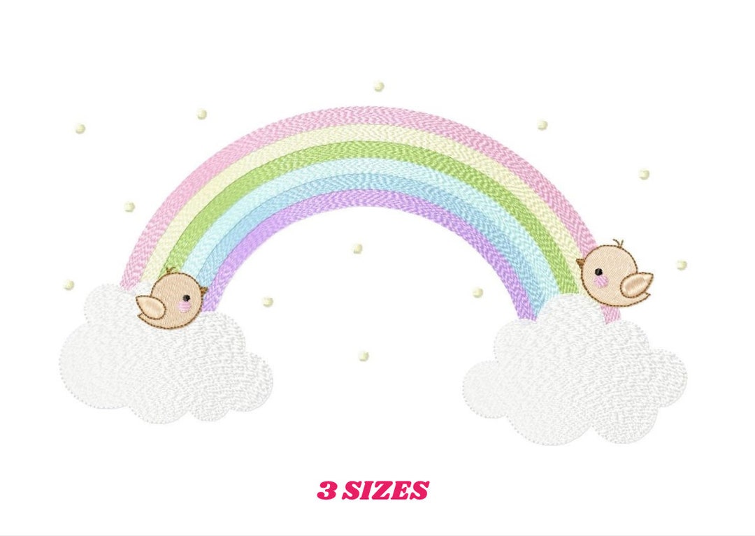 Rainbow Embroidery Design Rainbow With Clouds Embroidery Designs ...