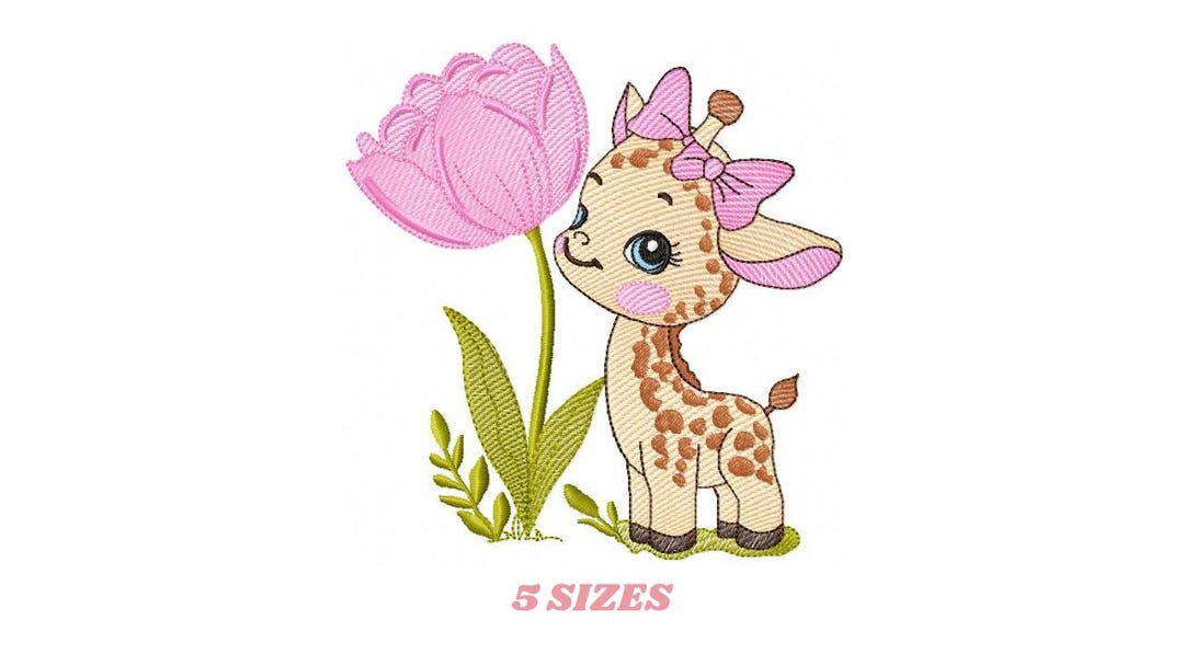 Baby Girl Giraffe Embroidery Designs - Safaril Female Animal Machine ...