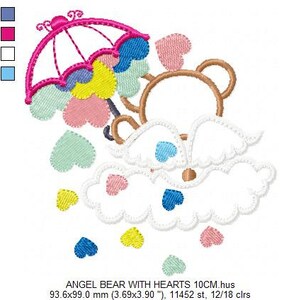 Bear Angel Embroidery Design Teddy Bear Embroidery Design Machine ...