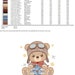 Pilot Bear Embroidery Designs - Plane Embroidery Design Machine ...