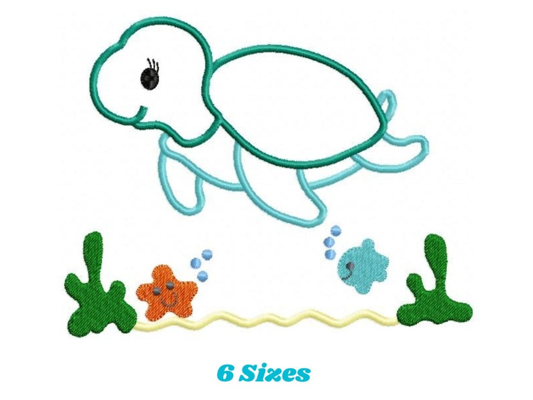 Turtle Embroidery Design - Animal Embroidery Designs Machine Embroidery ...