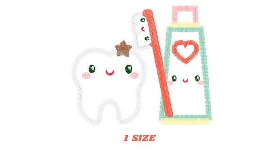 Toothbrush Embroidery Designs Toothpaste Embroidery Design - Etsy