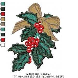 Xmas Mistletoe Embroidery Designs - Christmas Decoration Machine ...