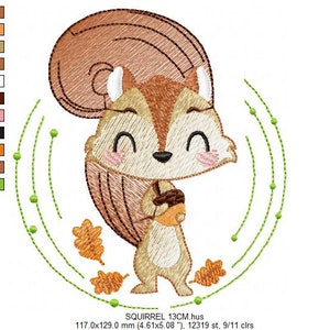 Squirrel Embroidery Design - Animal Embroidery Designs Machine ...