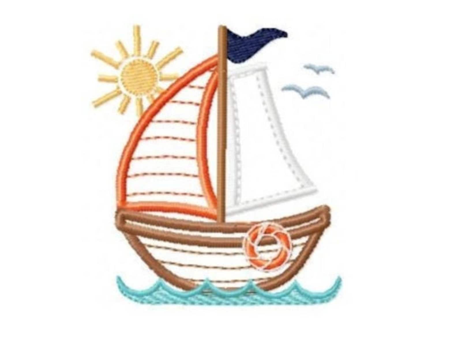 Sailboat Embroidery Designs - Nautical Embroidery Design Machine ...