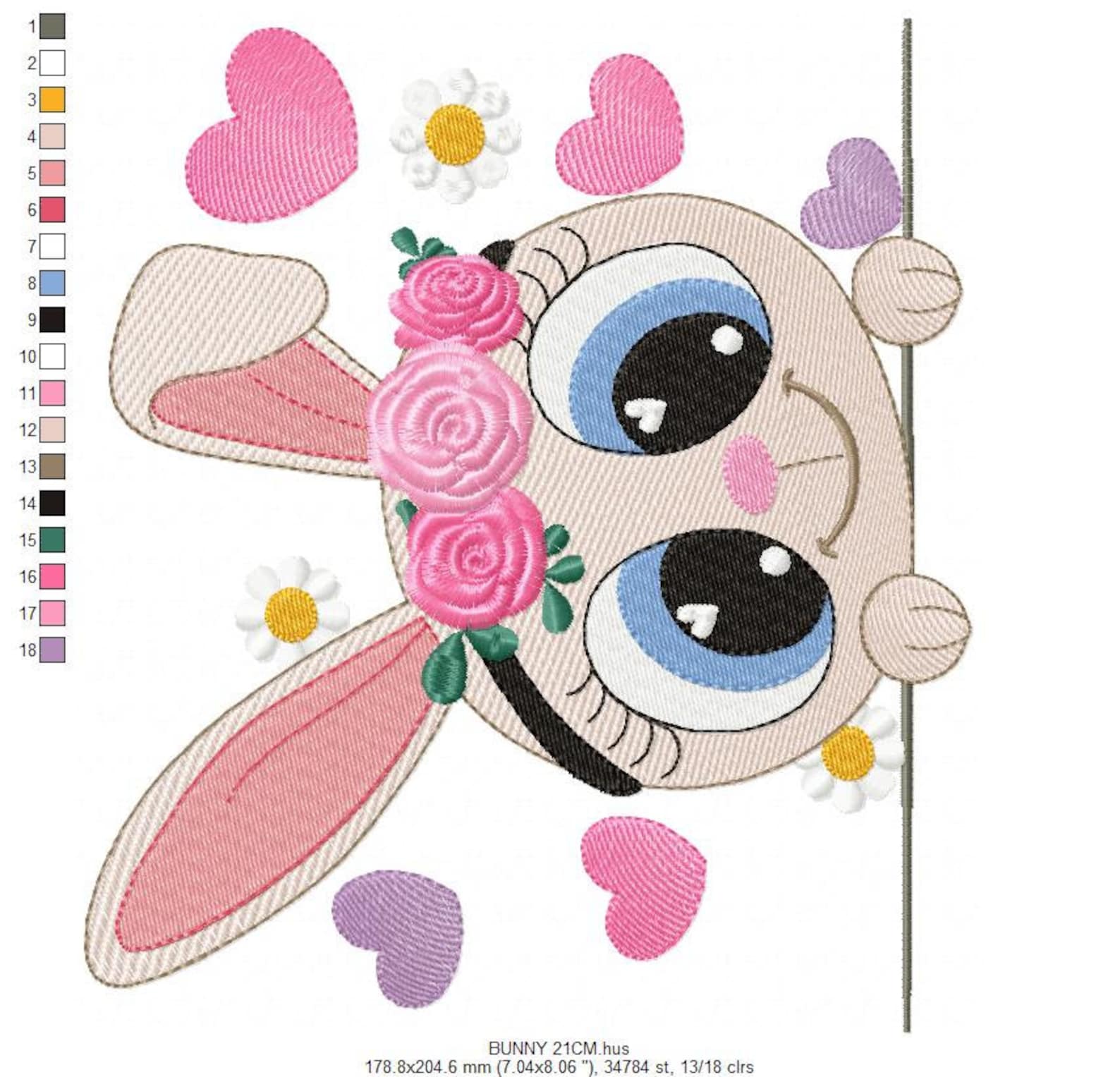 Peek a Boo Bunny Embroidery Design Rabbit Embroidery Designs Machine ...