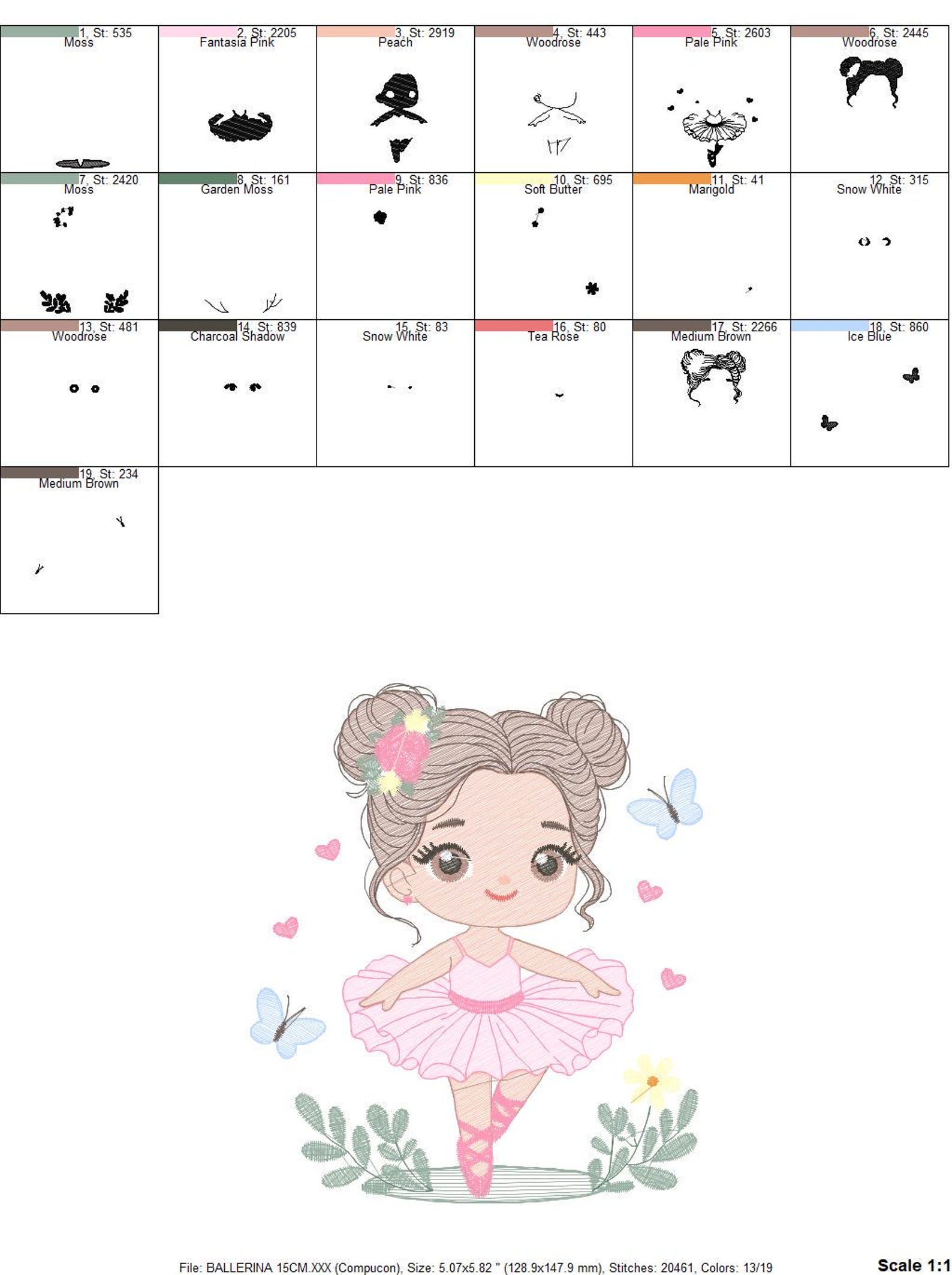 Ballerina Embroidery Designs - Ballet Dancer Embroidery Design Machine ...