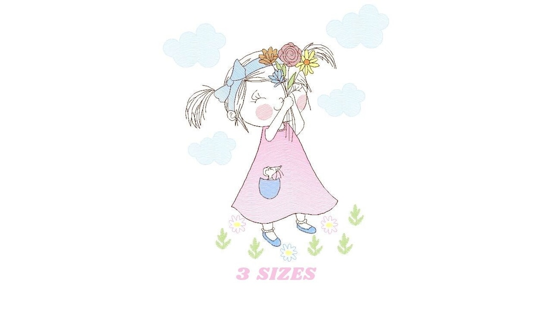 Girl Embroidery Designs - Flower Girl Embroidery Design Machine ...