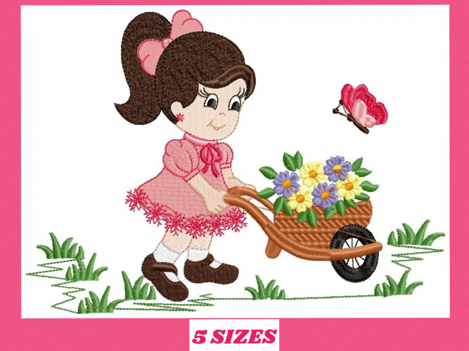 Girl Embroidery Designs Flower Girl Embroidery Design - Etsy