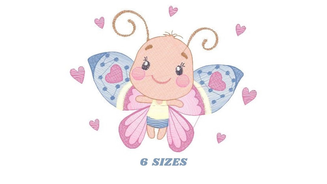Butterfly Embroidery Design - Baby Girl Machine Embroidery Pattern ...