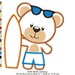 Surfer Bear at the Beach Embroidery Designs Teddy Embroidery Design ...