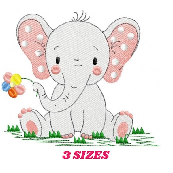 Elephant Embroidery - Etsy