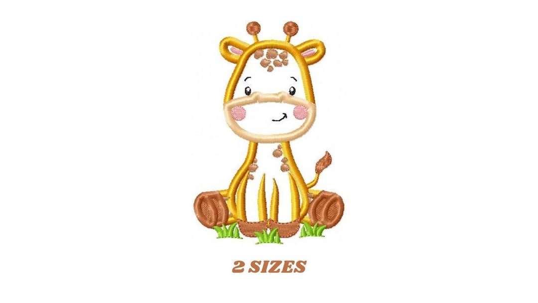 Seating Giraffe Embroidery Design - Safari Wild Animal Machine ...