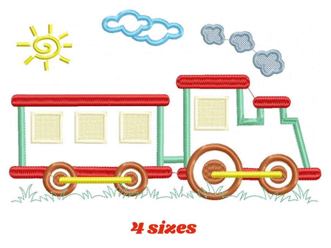 Train Embroidery Designs - Vehicle Embroidery Design Machine Embroidery ...