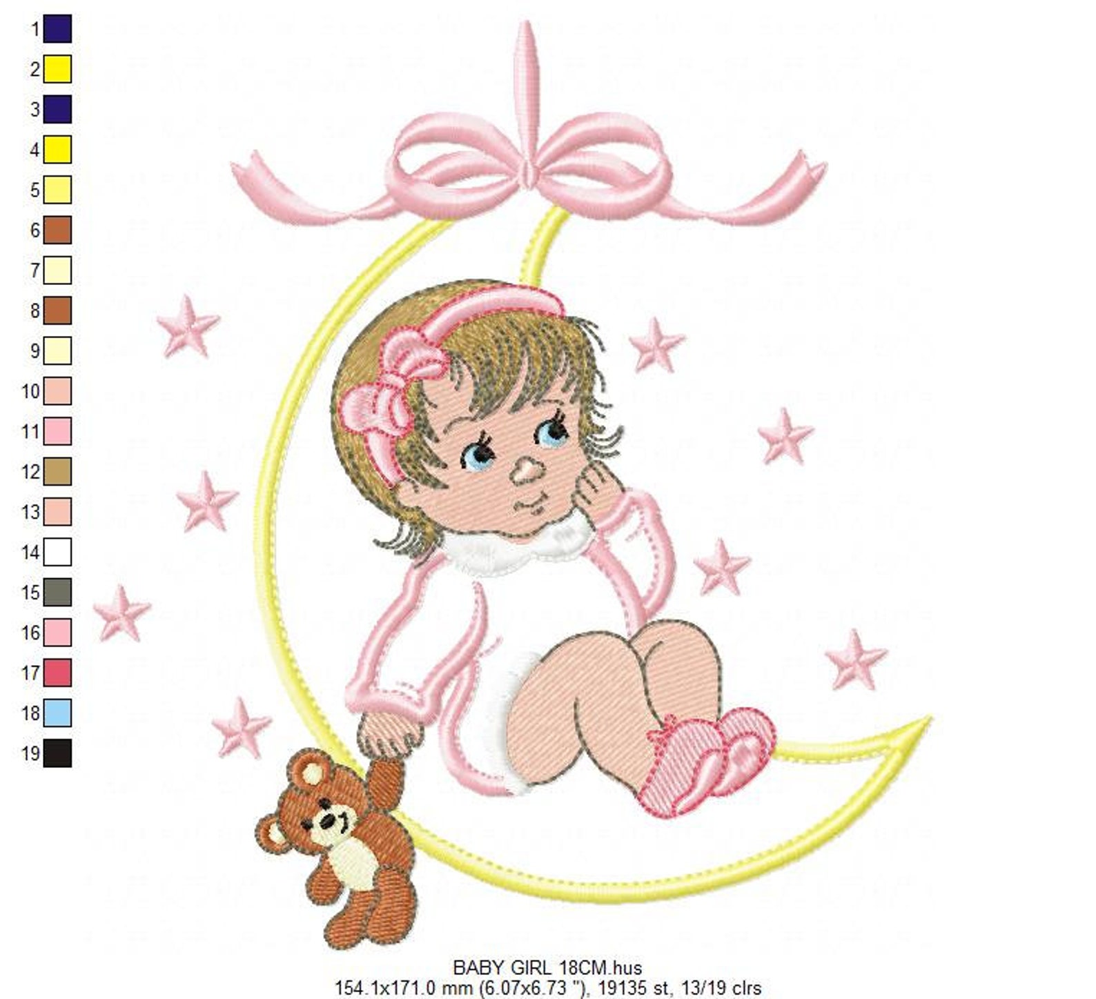 Baby Girl Embroidery Design Newborn Embroidery Designs - Etsy