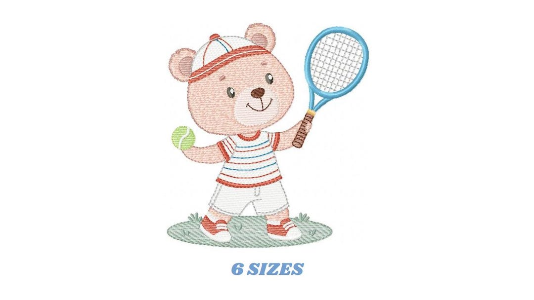 Tennis Player Embroidery Designs - Baby Boy Athlete Machine Embroidery ...