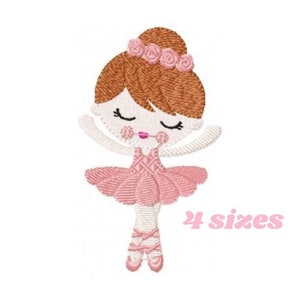 Ballerina Embroidery Designs - Ballet Dancer With Pink Tutu Machine ...