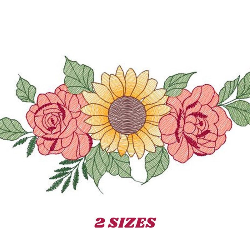 Sunflower Embroidery - Etsy