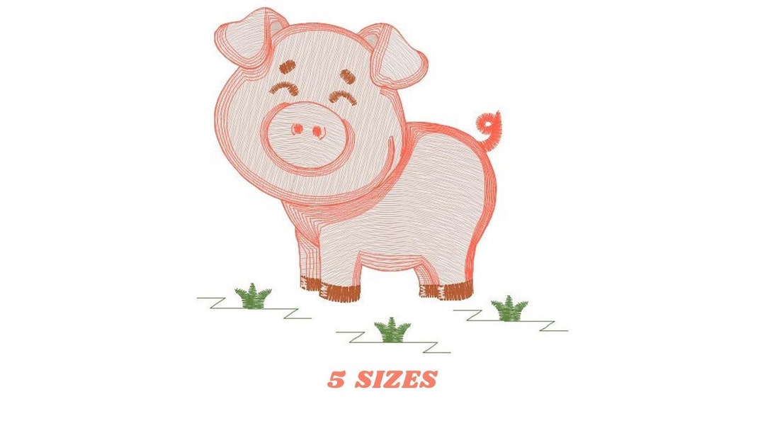 Pig Embroidery Design Animal Embroidery Designs Machine Embroidery ...