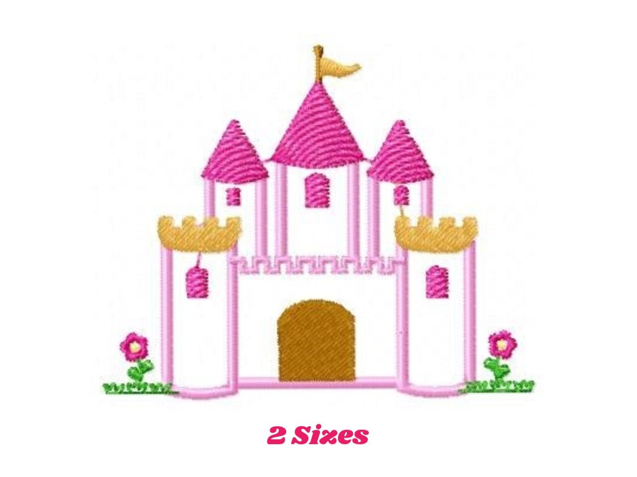 Castle Embroidery Designs Princess Palace Embroidery Design - Etsy