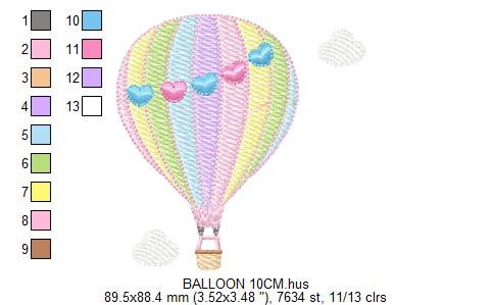 Ballon Embroidery Designs Hot Air Balloon Embroidery Design Machine ...