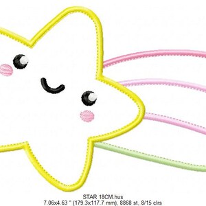 Shooting Star Embroidery Designs Rainbow Embroidery Design Machine ...