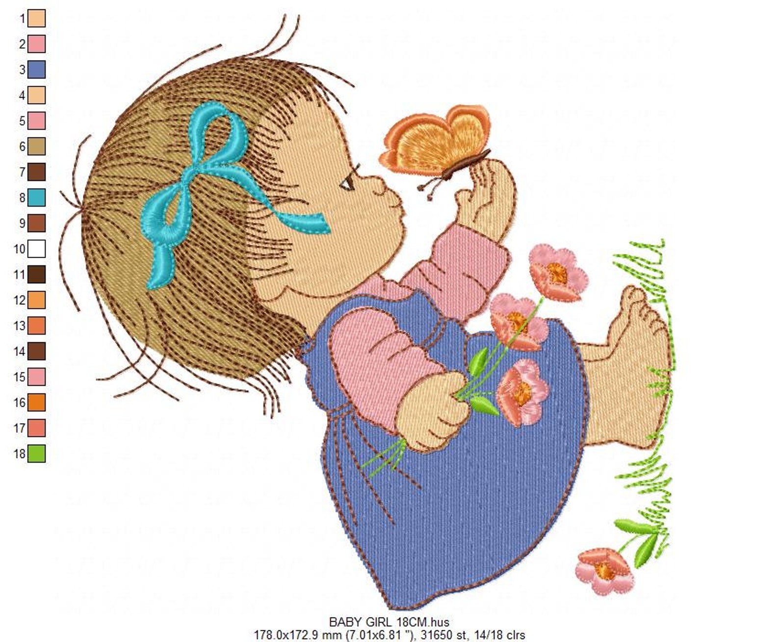 Baby Girl Embroidery Designs Toddler Embroidery Design - Etsy